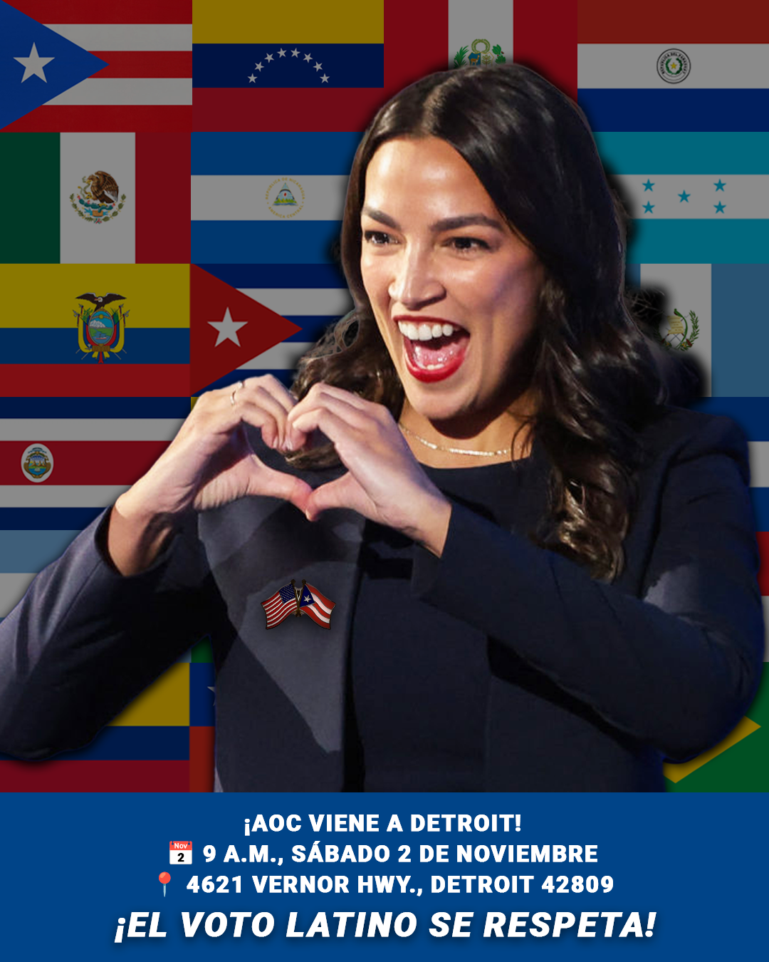 AOC Visits SW Detroit Campaign HQ - EL CENTRAL Hispanic News
